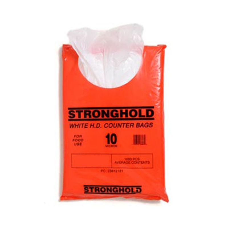 10 x 12" Stronghold HD White Counter Bags 10mi (1000)
